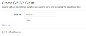 Gift Aid Claims – Gift Aid Recorder Support.