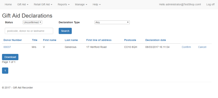 Confirming Verbal Gift Aid Declarations – Gift Aid Recorder Support.